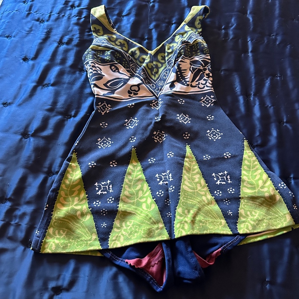 Vintage Unique Swimsuit Tribal 70s Style - Gem